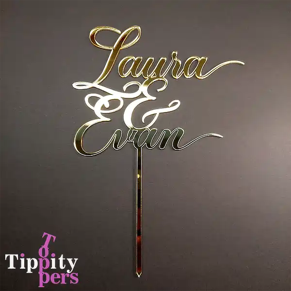 Acrylic Engagement Cake Topper with Couple Names | TippityToppers ...